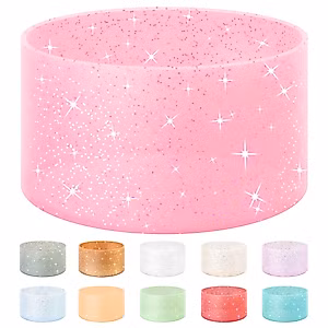 Vmini Protective Glitter Silicone Boot, Compatible with Stanley Tumbler 20-40oz & Hydro Flask Water Bottle 12-24oz and More Bottles/Tumblers with 2.8-2.95in Bottom, Bling Anti-Slip Sleeve Cover