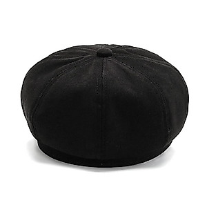 XYIYI Black Fashion Newsboy Caps Visor Beret Hats Paperboy Gatsby Hat Octagonal Cap for Womens Girls