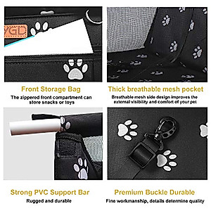 BYGD Pet Dog Booster Seat, with Upgrade Support Rod, Breathable and Foldable Pet Car Basket, Pet Dog Car Portable Seat, Suitable for Small and Medium Pets