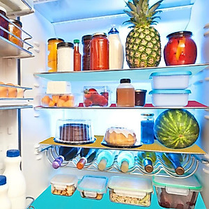 7 Pcs of Refrigerator Liners Washable Can Be Cut, Fridge Mats, Refrigerator Shelf Liners for Glass Shelves, Shelves Drawer Table Mats