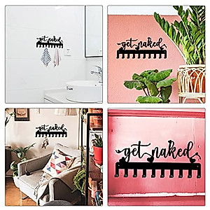 SUPERDANT Get Naked Metal Holder Bathroom Towels 10 Hooks Racks for Bathroom Pool Beach Towels Bathrobe Clothing Sandblasted Wall Mount Hanger Storage Organizer