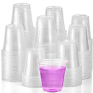 AOZITA 160 Pack Bathroom Cups, 3 oz Mouthwash Cups, Small Disposable Clear Plastic Cups for Rinse Bath Cup Shot Cups Disposable for Drinking Washing Cups