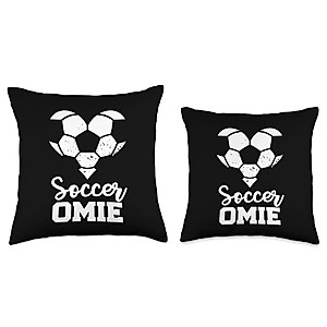 Soccer Omie January Funny Soccer Heart Grandma Omie Throw Pillow, 16x16, Multicolor