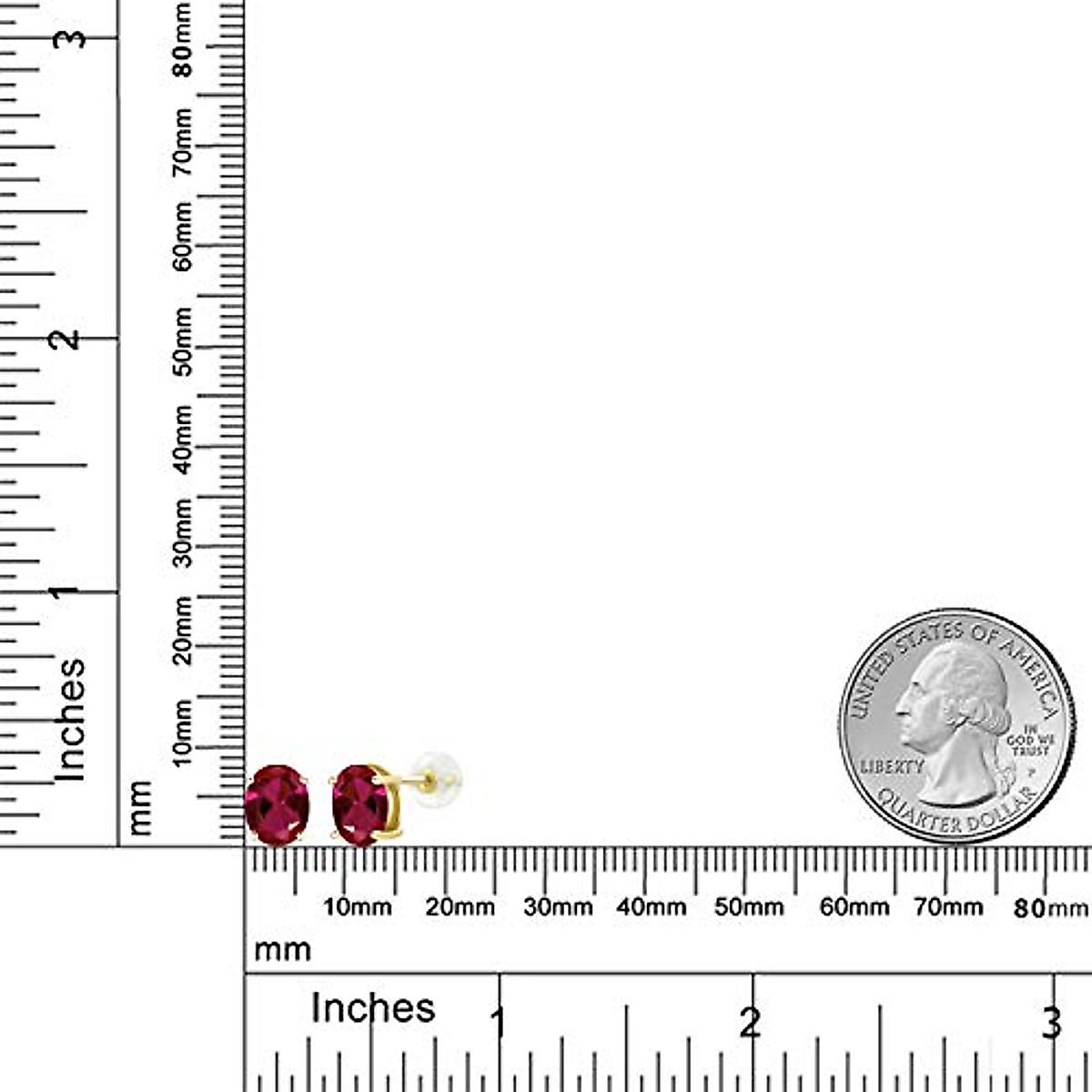 Gem Stone King 14K Gold 8X6MM Oval Gemstone Birthstone Stud Earrings | Gold Earrings for Women