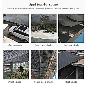 Gqq Black Shade Net Cloth Sunblock Privacy Screen Fabric Sun Mesh Net Shade Rate 95% Garden Patio Railing Window，Can be Used in courtyards, Rooftops, carports, etc.