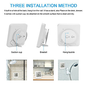 AOZBZ Shower Wall Clock, Digital Kitchen Timer with Alarm, Waterproof Touch Screen Timer, Temperature Humidity Display with Suction Cup Hanging Hole (White)