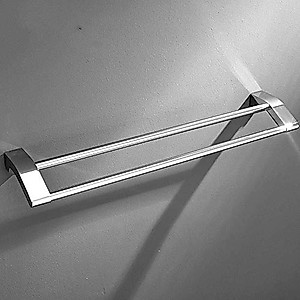 OMOONS Towel Rack Double Towel Rack Chromed Hanging Rod Holder Towel Rack Towel Rack Bathroom Accessory