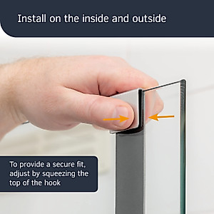 SimplyHooks 8" Shower Door Hooks, Silver, 2 Pack, Shower Towel Hook, Shower Door Hook for Frameless Glass Shower Door 3/8"(10mm)