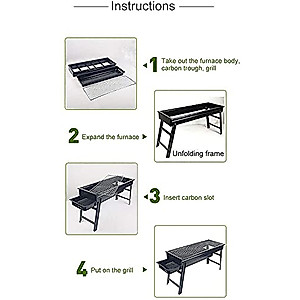 Portable Folding Charcoal Stainless Steel Barbecue Grill Outdoor Garden BBQ Utensil for Terrace Garden Hiking Picnics Party