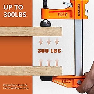 Jorgensen 2-Piece Steel Bar Clamp Set, Light Duty F-Clamp, 8-inch & 12-inch