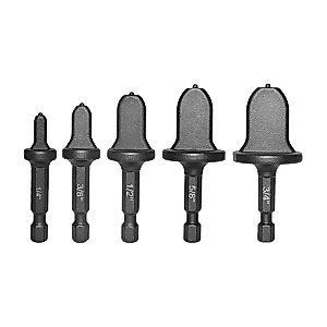 Saipe 5 Pcs Swaging Tool Drill Bit Set 1/4 Inch Hex Shank Copper Pipe Flaring Tool Tube Expander Air Conditioner Copper Pipe Swaging Flaring Tool for Copper Tubing (1/4'', 3/8'', 1/2'', 5/8'', 3/4'')