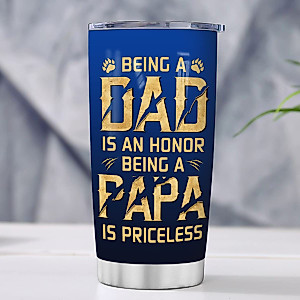 wowcugi Personalized Papa Bear Tumbler 20oz 30oz Grandpa Tumblers Stainless Steel Coffee Travel Mug Papa Cup Gift For Grandfather Grandad Pop Birthday Fathers Day Stuff Gift From Grandchildren