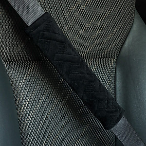 JUSTTOP 2-Pack Universal Car Seat Belt Pads Cover for A More Comfortable Driving, Seat Belt Shoulder Strap Covers Harness Pad for Car Interior Accessories(Black)