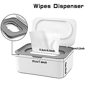 3 Pack Baby Wipes Dispenser Wipes Holder with Lids, Keeps Wipes Fresh, Refillable Wipes Container with Sealing Design, Bathroom Tissues Wipes Case Box