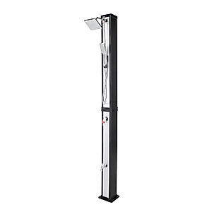 VINGLI 10.6 Gallon Solar Heated Showe with Shower Head, Handheld Showerhead and Foot Shower Tap for Poolside Backyard Beach Pool Spa