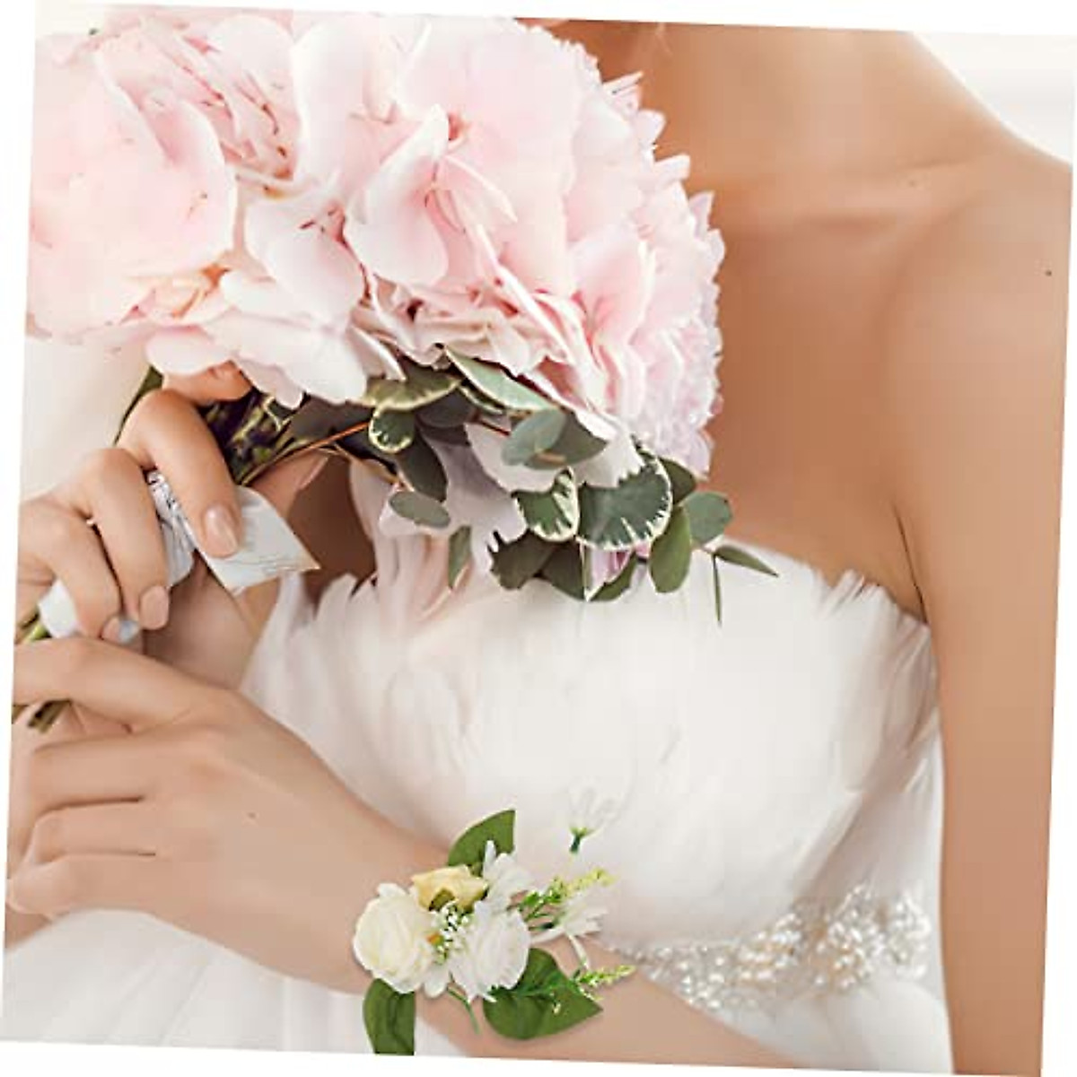 BESPORTBLE 1 Set Wrist Flowers and Corsages Bridesmaid Bracelets Wedding Decor Purple Bracelets Wedding Supplies Corsage Wristlet Band Boutonniere Silk Flower White Bridegroom Corsage Roses
