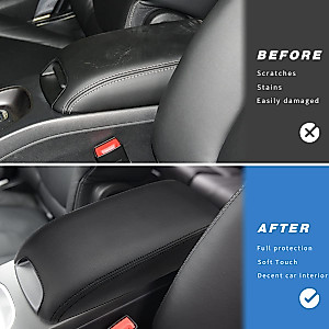 INTGET Center Console Cover for 2011-2020 Dodge Journey Accessories Leather Middle Armrest Cover Arm Rest Box Lid Protector Car Seat Box Cover for Dodge Journey