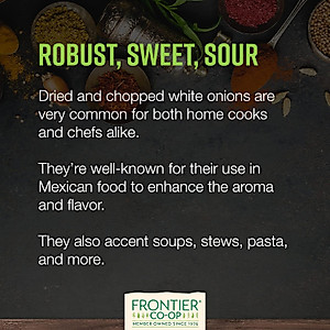 Frontier Organic Chopped Onion, 1 Pound, Dried & Chopped Sweet Organic White Onion, Kosher, Sustainably Grown