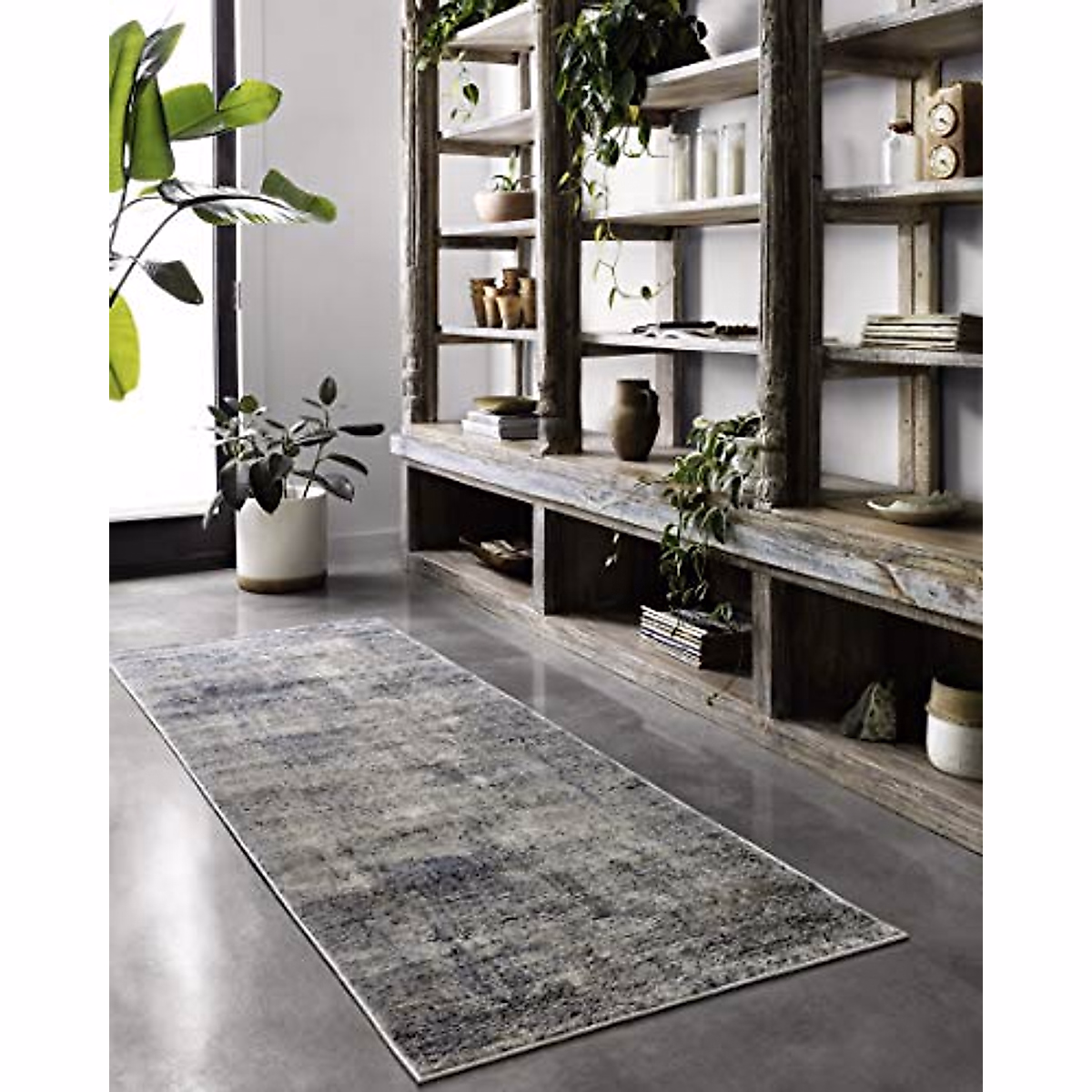 Loloi Teagan Collection 7'-11" x 10'-6" Area Rug in Denim/Slate - Large Area Rug, Soft Neutral Rug, High-Traffic Area Rug for Living Room, Bedroom, Home Office, Dining Area