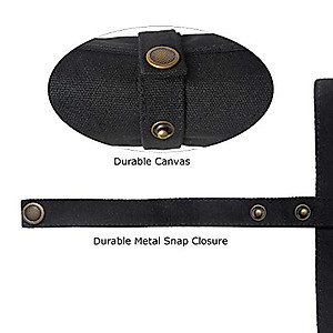 Enyuwlcm Canvas Stationery Handmade Foldable Rollup Pencil Case Travel Pen Holder Wrap Black