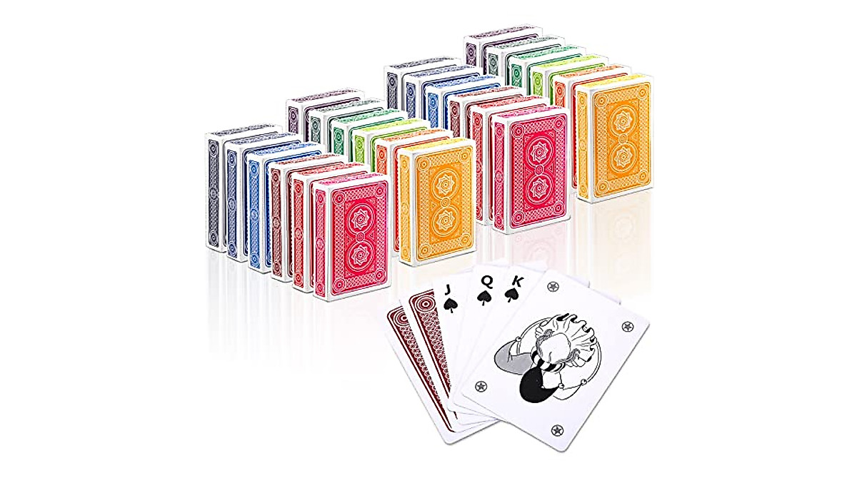 Vibrant Color Playing Cards Pack – 24 Decks for Fun Games and Parties
