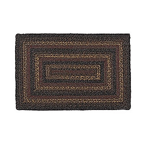 IHF Home Decor | Slate Premium Braided Collection | Primitive, Rustic, Country, Farmhouse Style | Jute/Cotton | 30 Days Risk Free | Accent Rug/Door Mat | Brown, Black, Tan | 36"x60" Rectangular