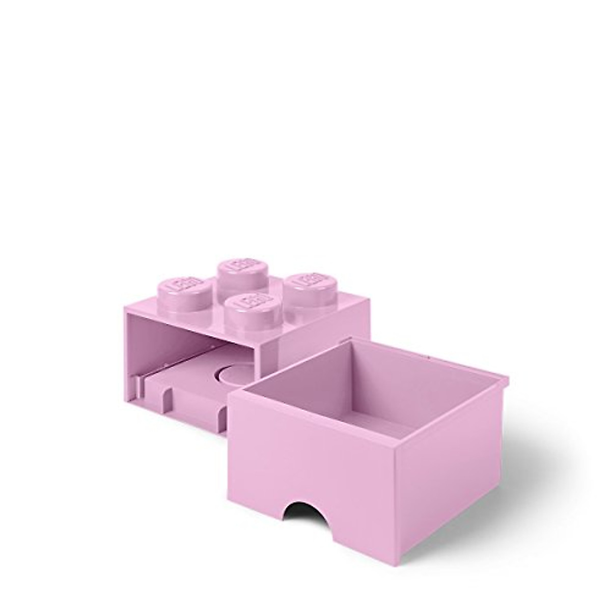 Room Copenhagen LEGO Brick Drawer, 4 Knobs, 1 Drawer, Stackable Storage Box, Light Pink