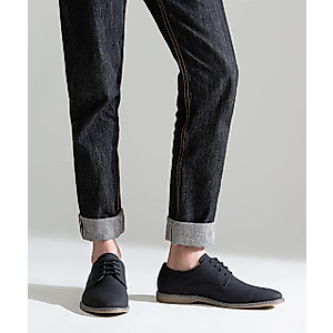 Jousen Dress Shoes for Men Plain Toe Suede Oxfords Lightweight Business Casual Classic Formal Derby Shoes(AMY619 Black 9)