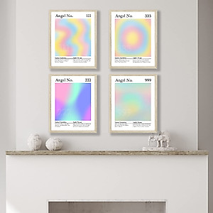 Roxbury Row Aura Poster Aesthetic, Angel Number Poster, Angel Wall Decor, Gradient Painting, Spiritual Posters, Posters & Prints (4 8x10 Unframed Prints, 1239: Intuition, Alignment, Support, Release)