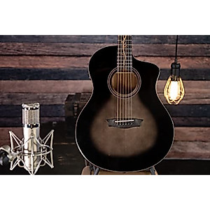 Washburn Bella Tono 6 String Acoustic-Electric Guitar, Right, Gloss Charcoal Burst (BTS9VCECH-D)