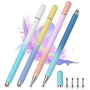 Stylus Pens for Touch Screens, 2 in 1 Sensitivity & Precision Stylus Pen for iPad, Stylus Pencil Compatible with iPhone, Apple iPad, Android, Tablets and All Universal Touch Screen (4 Pack) …