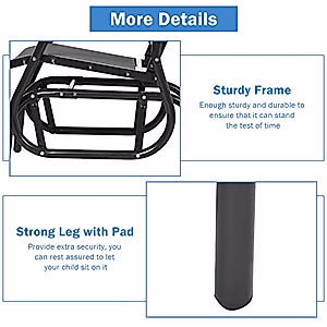 JIMUOO Outdoor Glider Chair with Metal Frame, Outside Swing Rocking Lounge Chair with Breathable Fabric, Patio Single Gliding Rocking Seating for Porch, Backyard, Garden, Poolside, Gray