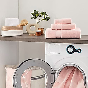 COZYART Pink Bath Towels Set, Turkish Cotton Hotel Bath Towels Soft for Bathroom, Thick Bathroom Towels Set of 6 with 2 Bath Towels, 2 Hand Towels, 2 Washcloths, 650 GSM