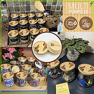 4 Oui Yogurt Jar Lids With Beautiful Olive Branches Pattern. Made of Bamboo Wood with Food Grade Silicone Sealing Ring. Durable, Food-Safe, Airtight Fit. Oui Yogurt Jar Lids for Regular or Petite Jars