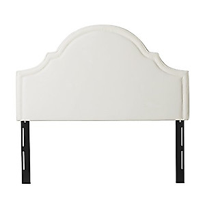 Jennifer Taylor Home Catherine Upholstered Queen Headboard, Antique White Woven