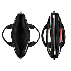 Cute Panda Rainbow Laptop Computer Bag Waterproof Shoulder Messenger Bag 13-15 inch Durable Laptop Tote Bag with Shoulder Strap Handle Lightweight Crossbody Briefcase