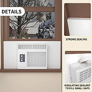 SZZSAF Window Air Conditioner Side Insulated Panel, 1PIC Full Surround Insulation Panels Window Seal Kit, WinterSummer Winter Heat and Draft Insulating,Insulation foam material (WHITE)