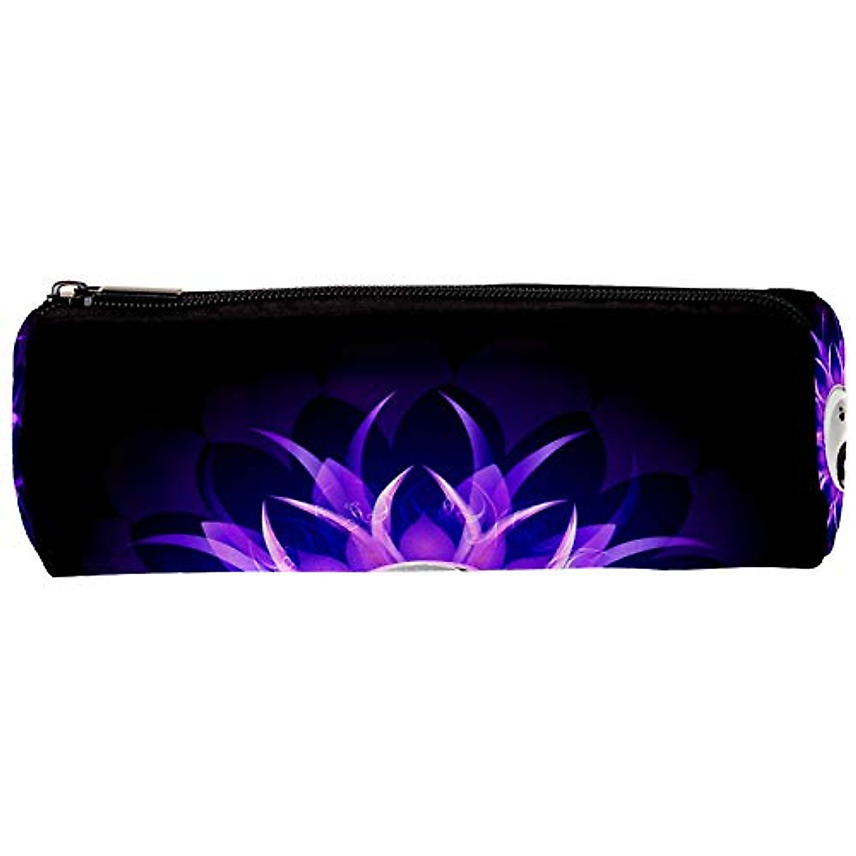 Bright Lotus Yin Yang Symbol Pencil Bag Pen Case Stationary Case Pencil Pouch Desk Organizer Makeup Cosmetic Bag for School Office