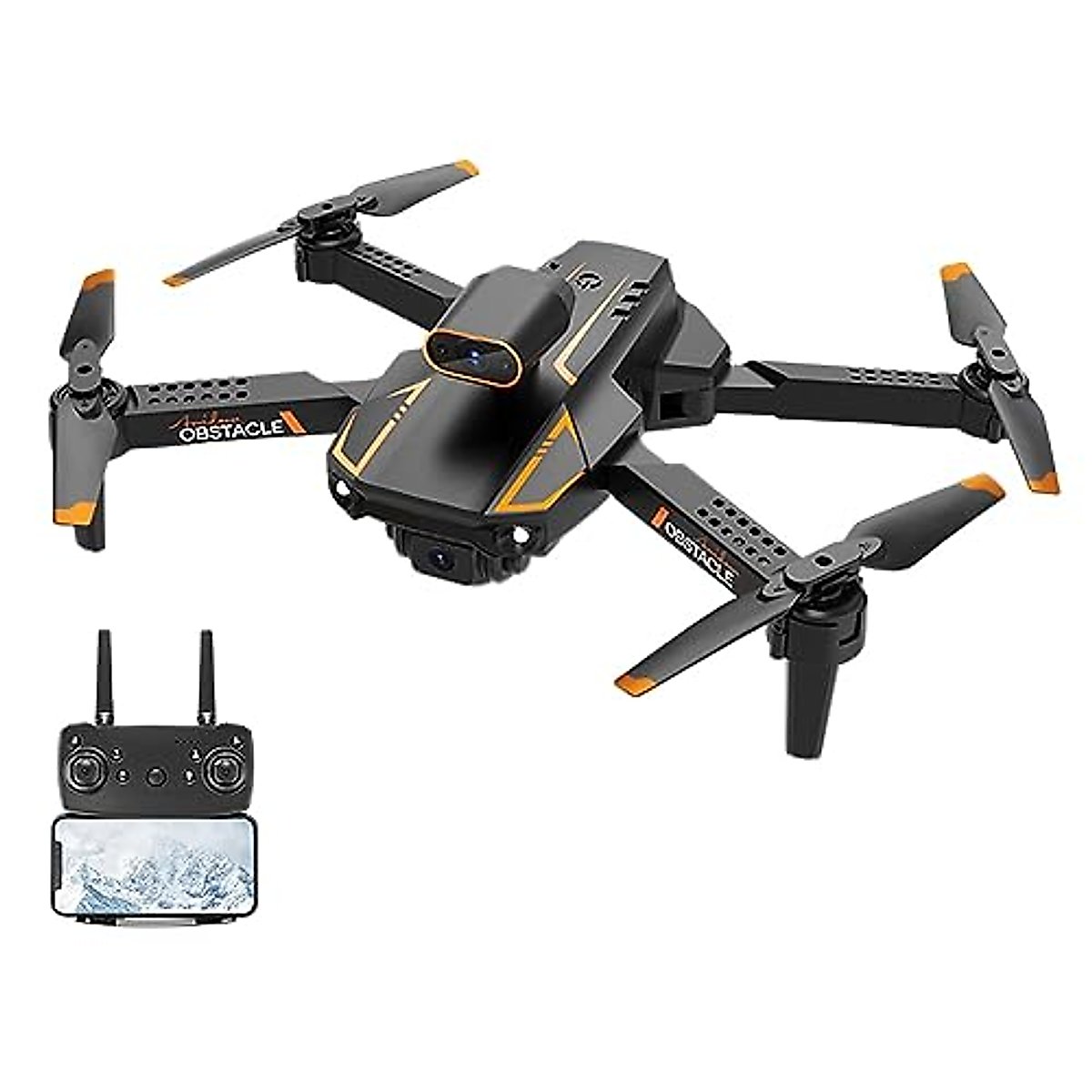 RKSTD Adult Kids Dual Camera Drone, HD FPV Camera Mini RC Quadcopter Drone Toy, With Intelligent Obstacle Avoidance, One Button Start/Return, Altitude Hold, Track Flight