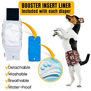 Chienno Washable Dog Diapers Male XSmall, Pack of 3 Puppy Belly Bands for Male Dogs, High Absorbing Male Dog Wraps, Reusable Doggy Doggie Diapers Male (X-Small)