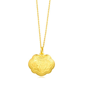 CHOW SANG SANG 999.9 24K Gold Price-by-Weight approx. 6.4g Gold Ruyi Pendant for Women 84741P [Not Include the Necklace]