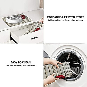 Red Heart-Shaped Roses Printed Drying Mat For Kitchen Ultra Absorbent Microfiber Dishes Drainer Mats Non-Slip Silicone Quick Dry Pad - 18 X 16inch