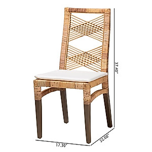 Baxton Studio Poltak Modern Natural Brown Rattan Dining Chair
