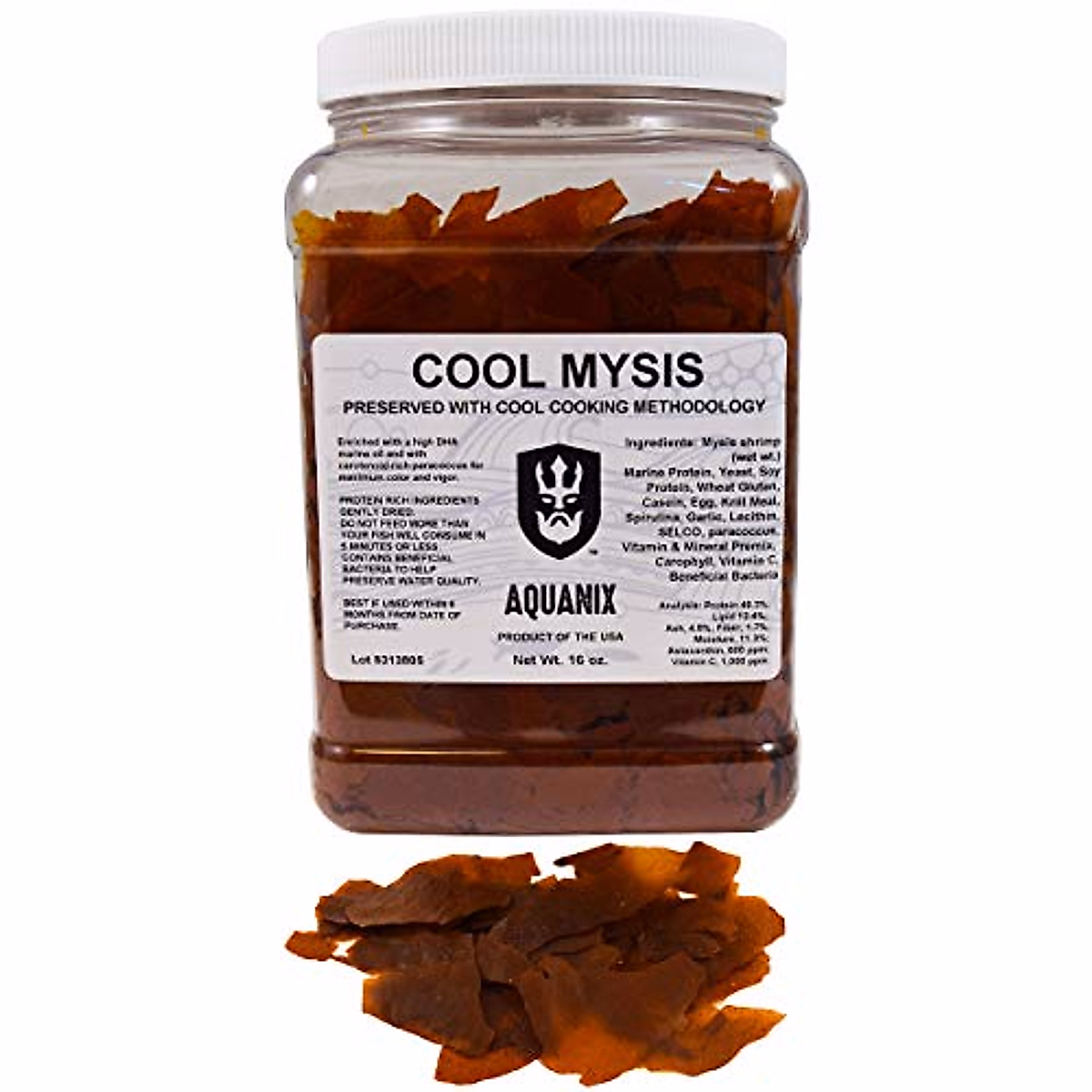 Brine Shrimp Direct Cool Mysis Tropical Fish Flake Enriched with High HUFA Algae, 16 oz. (454 g)