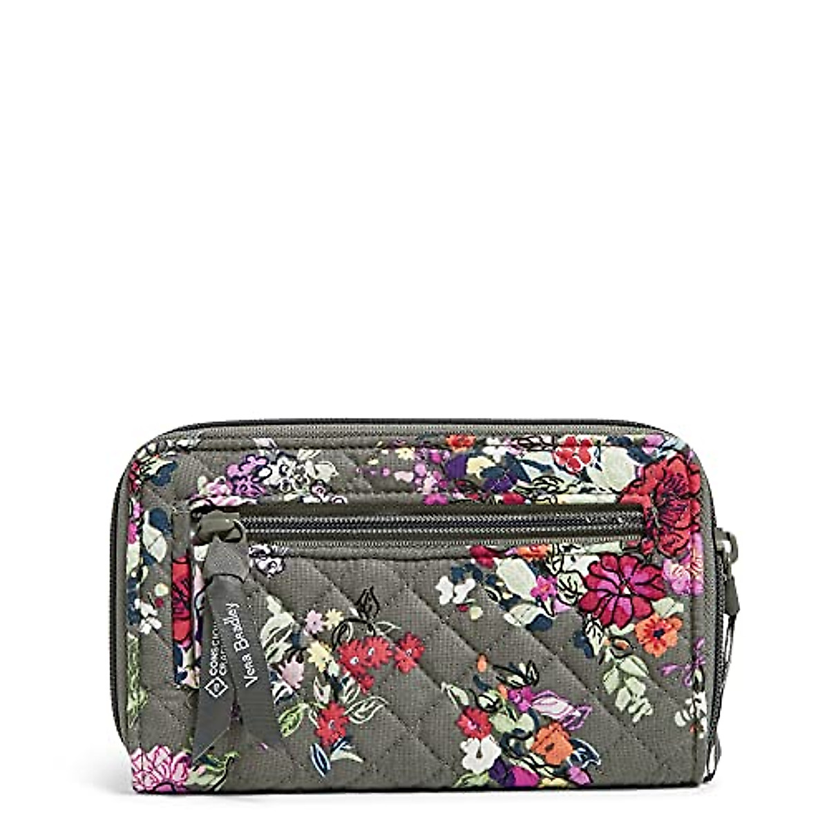 Vera Bradley Women's Cotton Turnlock Wallet With RFID Protection, Hope Blooms - Recycled Cotton, One Size