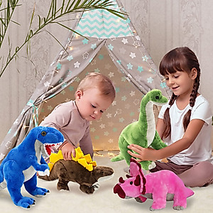 ArtCreativity Plush Dinosaur Stuffed Animals for Kids, Set of 4, Stuffed Dinosaur Plushy for Boys and Girls Ages 3+, Plush Animals Dinosaur Toys For Kids, Dino Plush Easter Dinosaur Plush Party Favors