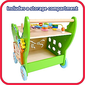 SPARK & WOW Crocodile Activity Walker - Ages 12m+ - Baby Activity Center Push Walker - 9 Different Activities - Teach Toddlers to Walk Through Play