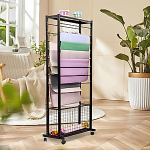 Stranthother Double-Sided 16-Layer Ribbon Holder Organizer Rack,Ribbon Holder,Ribbon Storage,Metal Large Capacity Ribbon Stand Organizer,Ribbon Display Rack Storage Shelf For Craft Room,Wrapping Paper