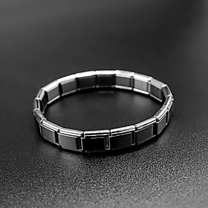 Fablinks Italian Charm Bracelet, 9mm 304 Stainless Steel Charms Link Starter Bracelets for Women, Silver Modular Nomination Jewelry for Men with Tool and 3 Extra Links