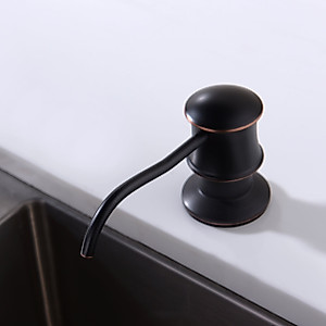 Delle Rosa Soap Dispenser, Liquid Soap Dispenser for Kitchen Sink, Brass Head Kitchen Sink Soap Dispenser Soap or Lotion Pump Dispenser Oil Rubbed Bronze, 11oz/320ml